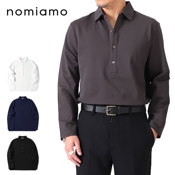nomiamo ノミアモ エジプシャンコットン 襟付き 鹿の子 プルオーバーシャツ nom-17 nomiamo (ノミアモ) Add. 宮崎