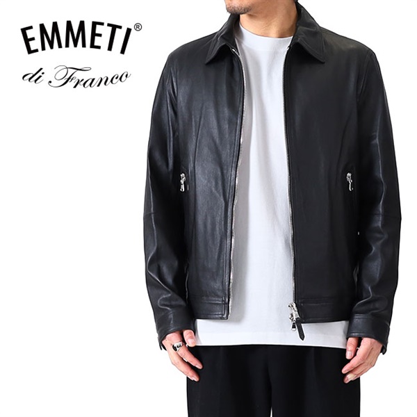 EMMETI エンメティ GIACOMO 襟付き シングル ライダースジャケット レザージャケット EMMETI (エンメティ) Add. 宮崎
